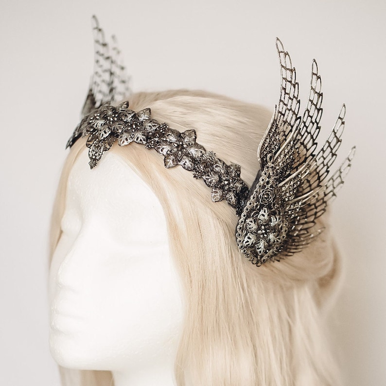 Silver Valkyrie Crown, Cosplay Forehead Crown, Fantasy Headdress, Boho ...
