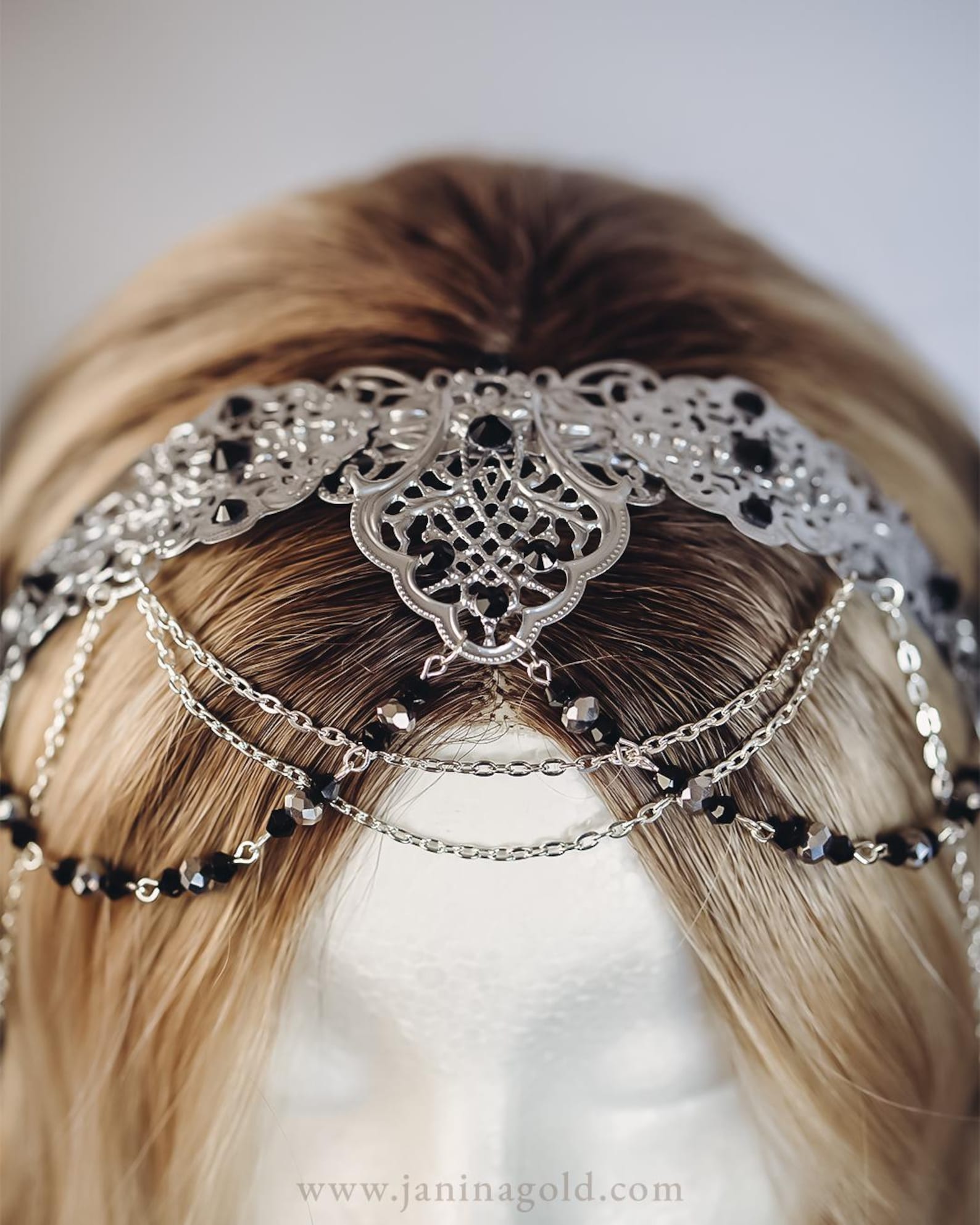 Silver and Black Valkyrie Crown, Festival Headdress, Cosplay Tiara ...