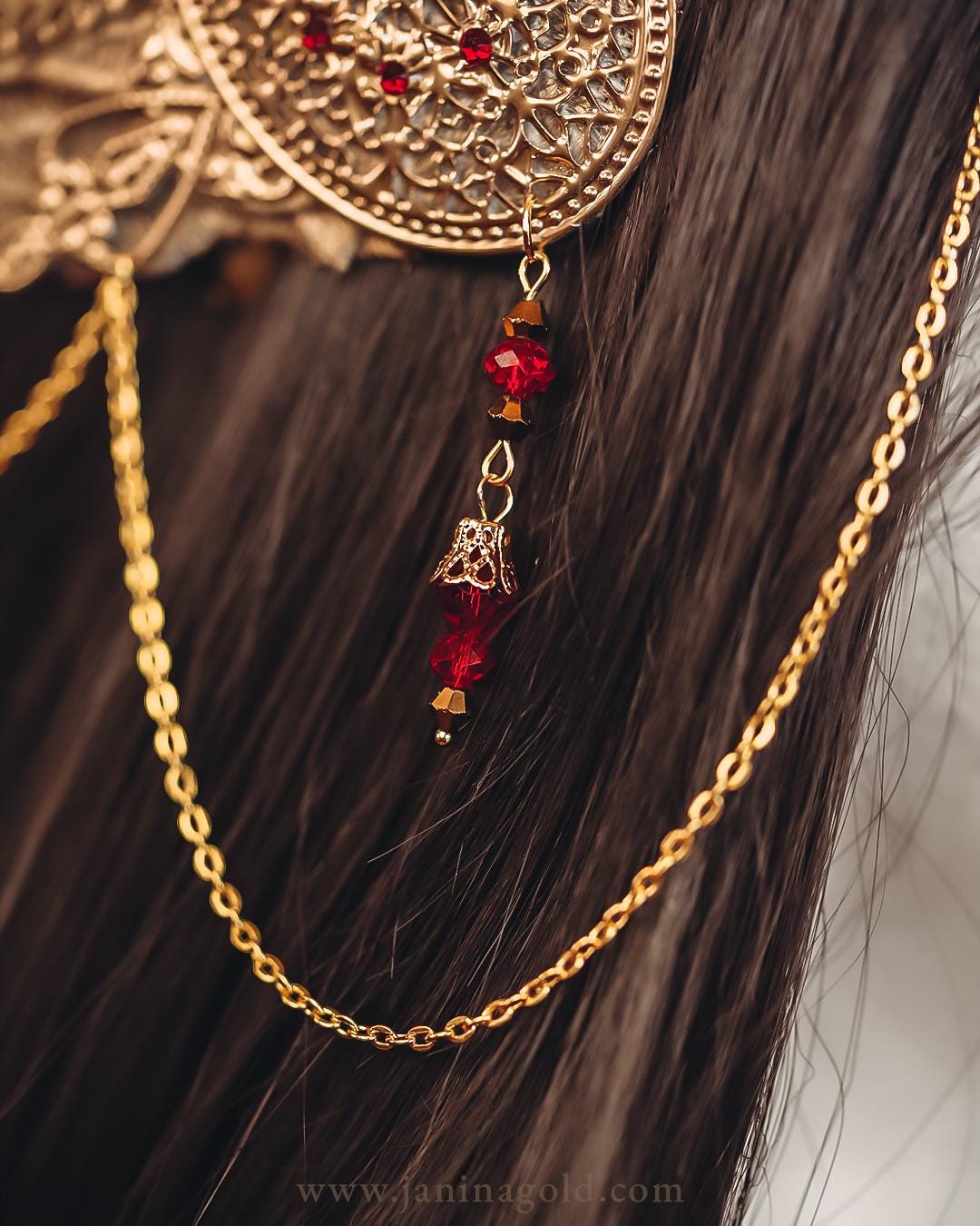 Gold and Red Valkyrie Crown, Festival Headdress, Cosplay Tiara, Bridal ...
