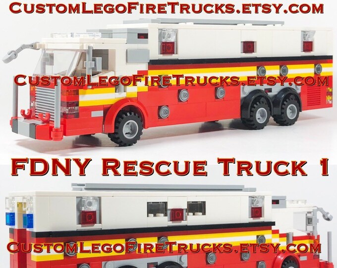 Custom Lego Fire Trucks / FDNY Heavy Rescue Truck / Lego MOC / 1:35 ...