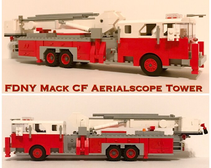 1:24 Scale FDNY Mack CF Aerialscope Fire Truck Model / Custom Lego Fire ...