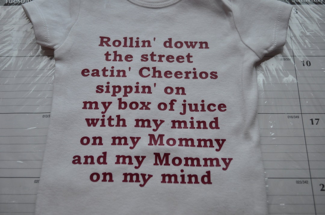Cute/funny Infant/baby Onesie/bodysuit Rollin' Down the Street Eatin ...
