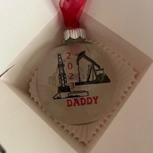 Oilfield Derrick Glass Christmas Ornament, Holiday Decor for Oil ...
