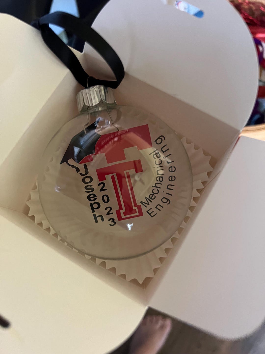 Texas Tech Graduate Ornament, Glass Christmas Ornament, Graduation Gift ...