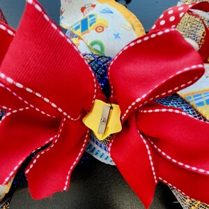 Teacher School Chalkboard Wreath Deco Mesh Classroom Decor Red Bow Free ...