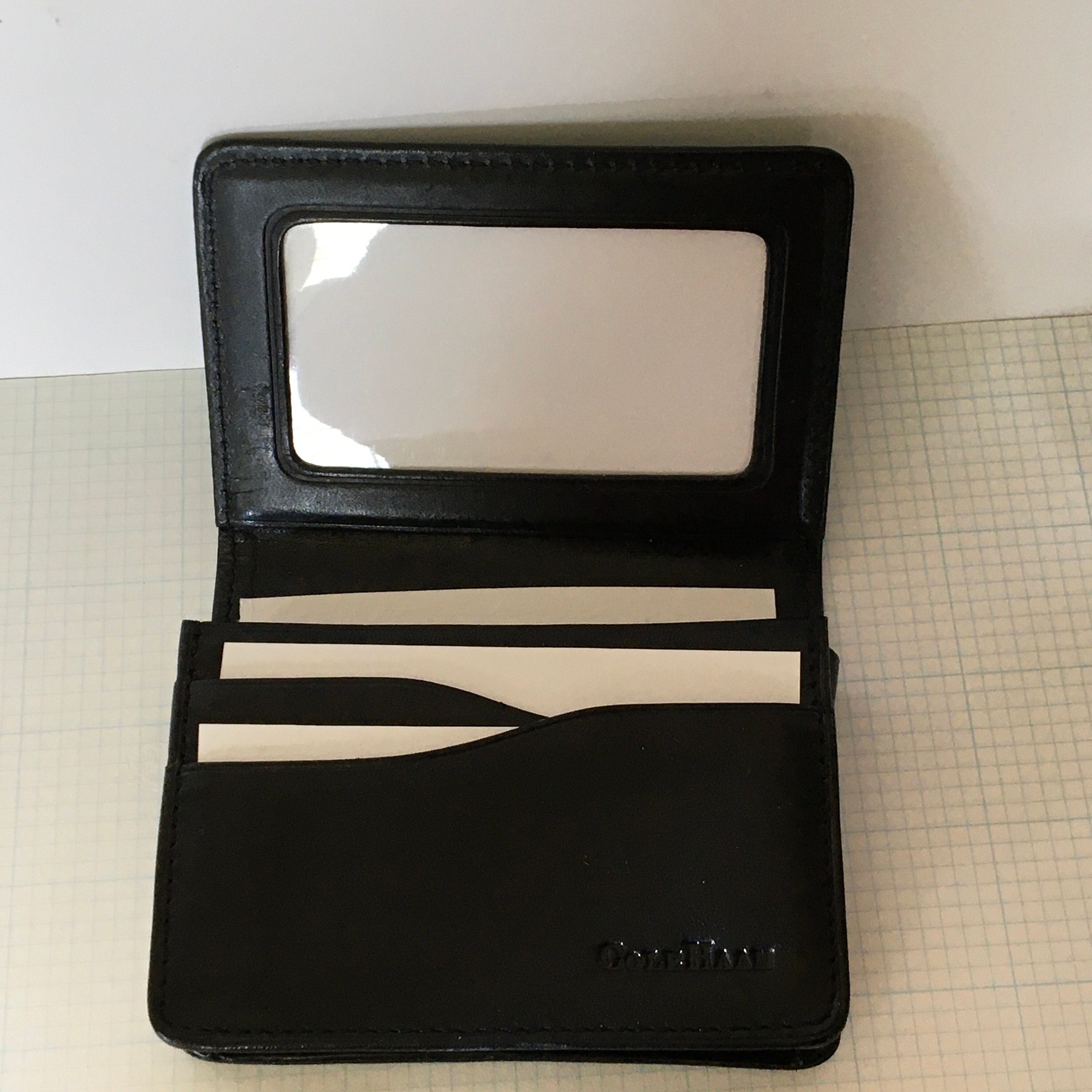 COLE HAAN leather credit card case black multiple compartments | Etsy