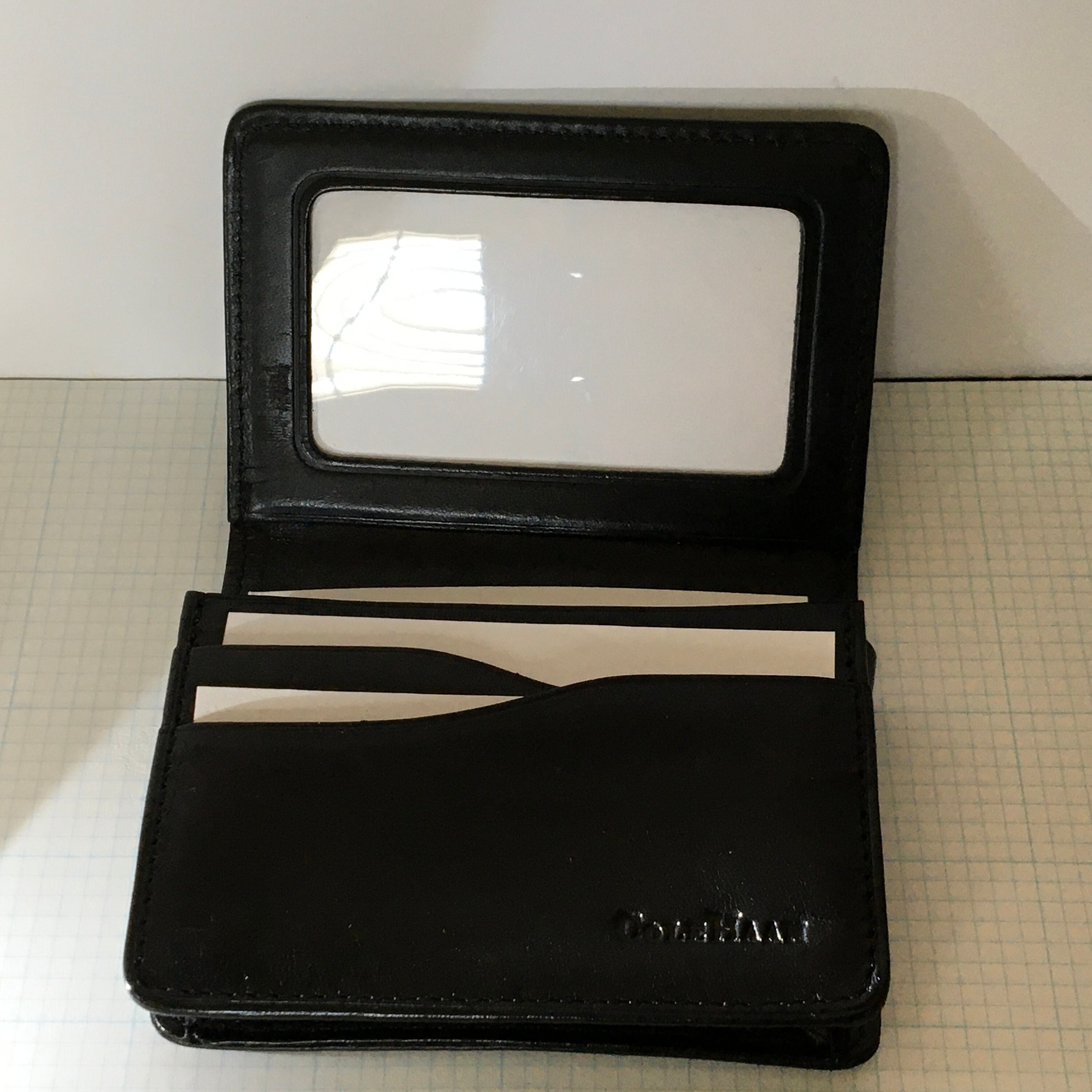 COLE HAAN leather credit card case black multiple compartments | Etsy