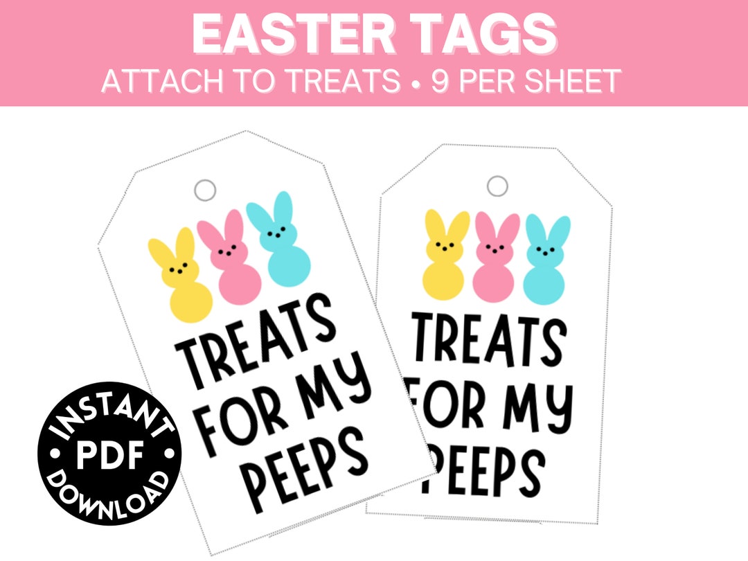 Easter Gift Tags Treats for My Peeps Gift Tags - Etsy