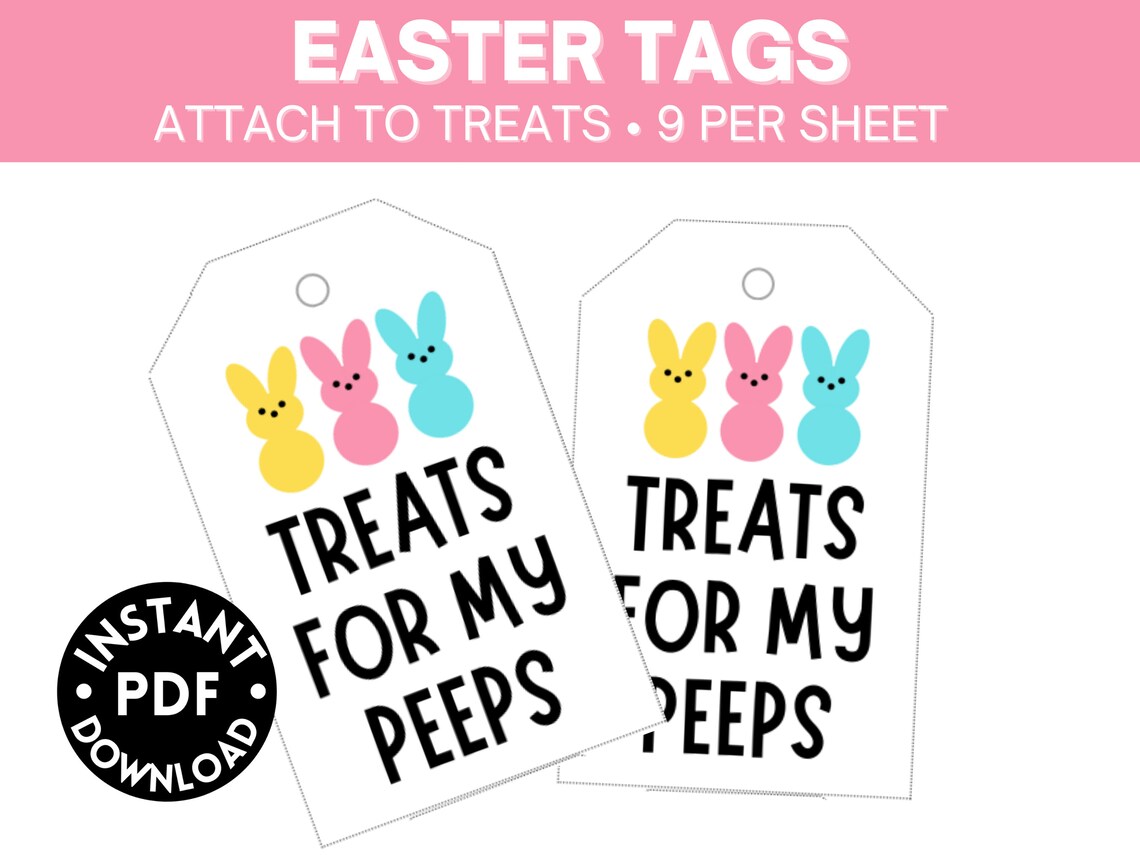 Easter Gift Tags Treats for My Peeps Gift Tags - Etsy