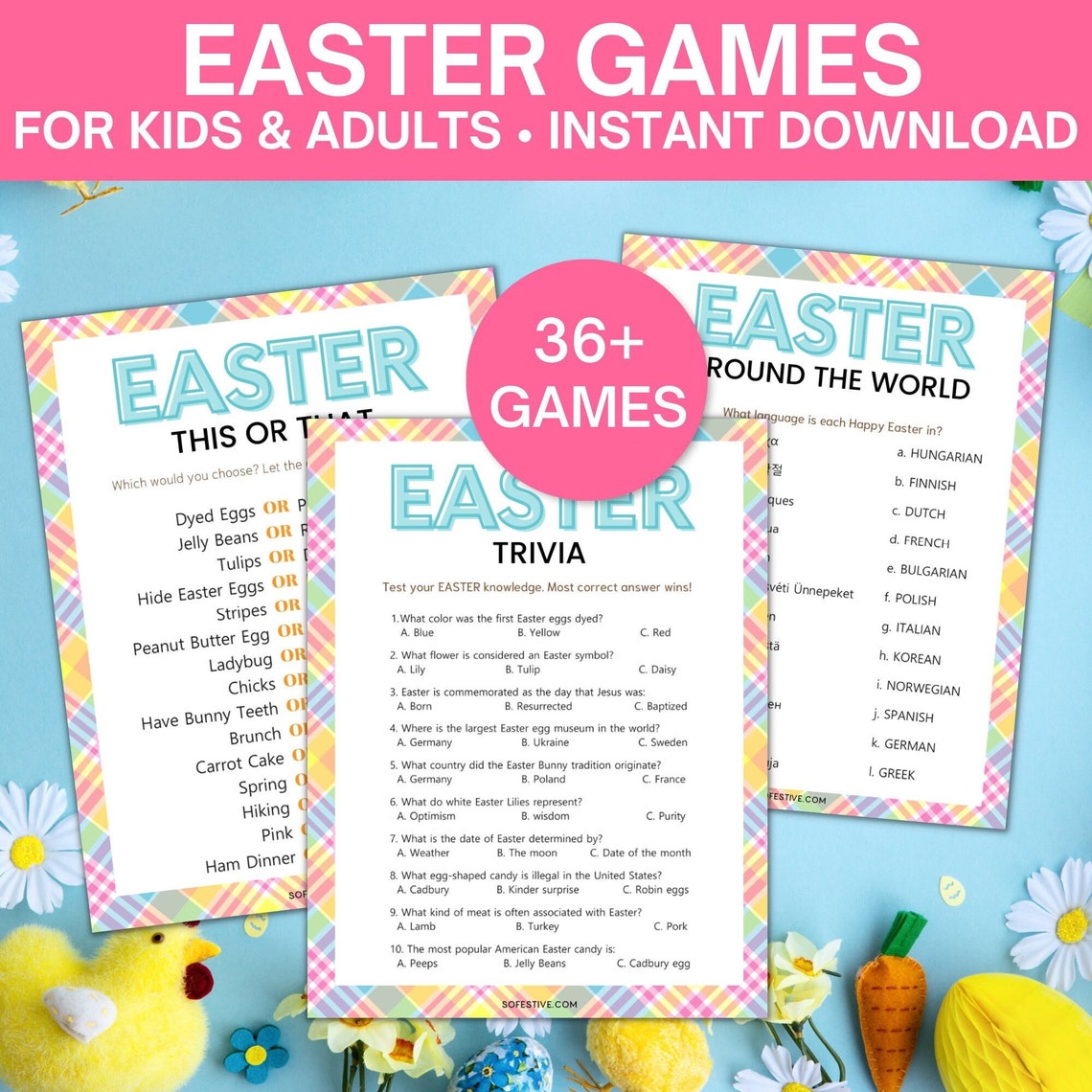 Easter Games Bundle 36 Easter Party Games Bunny Name Easter Trivia ...