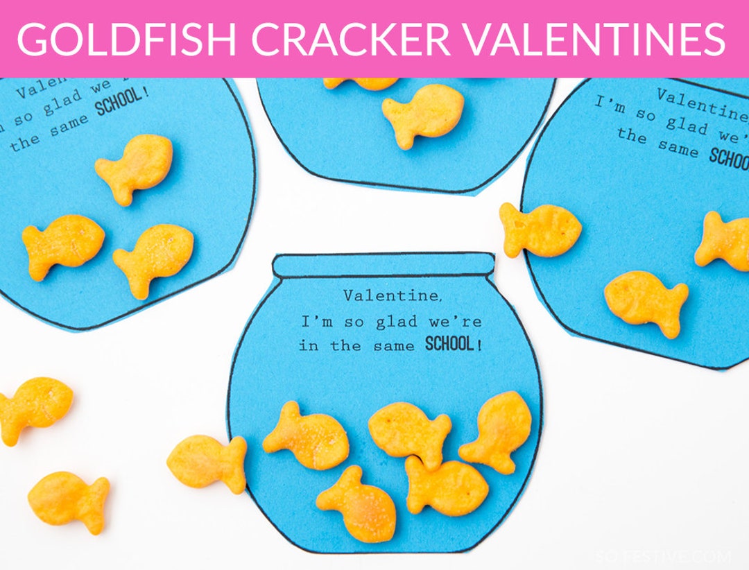 Printable Valentines- Goldfish Cracker Valentines- Valentine Cards for ...