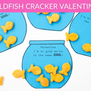 Printable Valentines Goldfish Cracker Valentines Valentine - Etsy