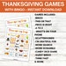 Thanksgiving Party Games Bundle, Printable Thanksgiving Games ...