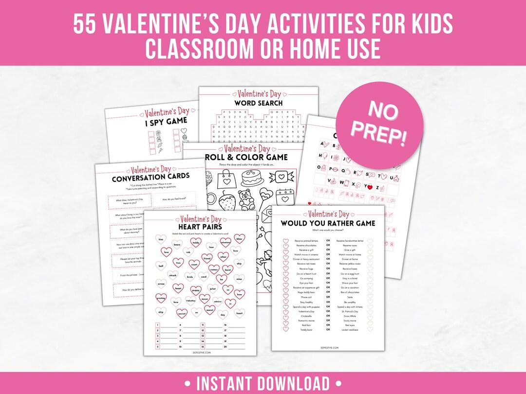 Valentine's Day Activities for Kids | 55 Printable Valentine Games ...