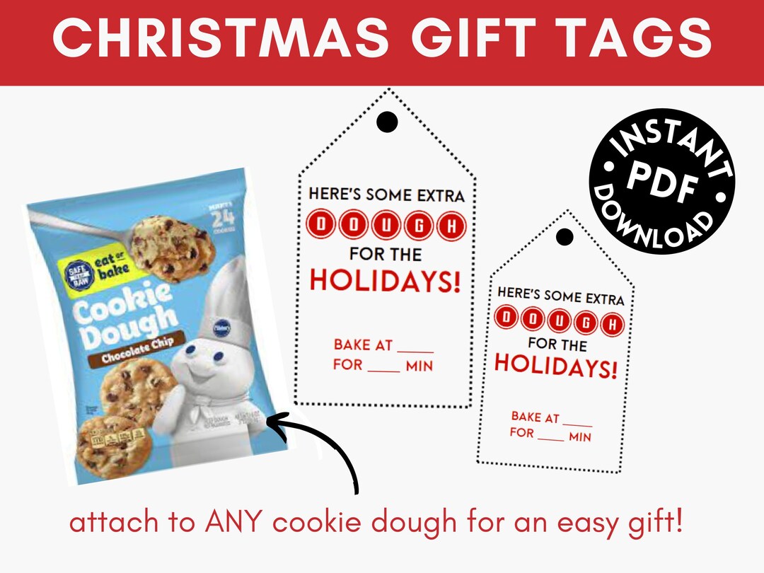 Christmas Neighbor Gift Tags - Cookie Dough Gift Tags - Christmas Gift ...