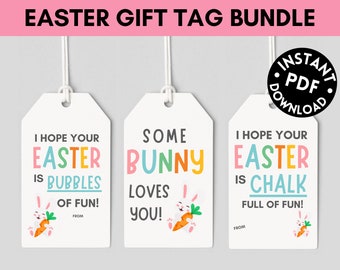 Editable Easter Tag for Boys Girls Happy Easter Gift Tags Gift Tag ...