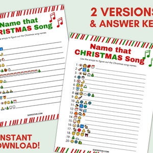 Christmas Songs Emoji Game | Name That Tune Pictionary | Printable ...