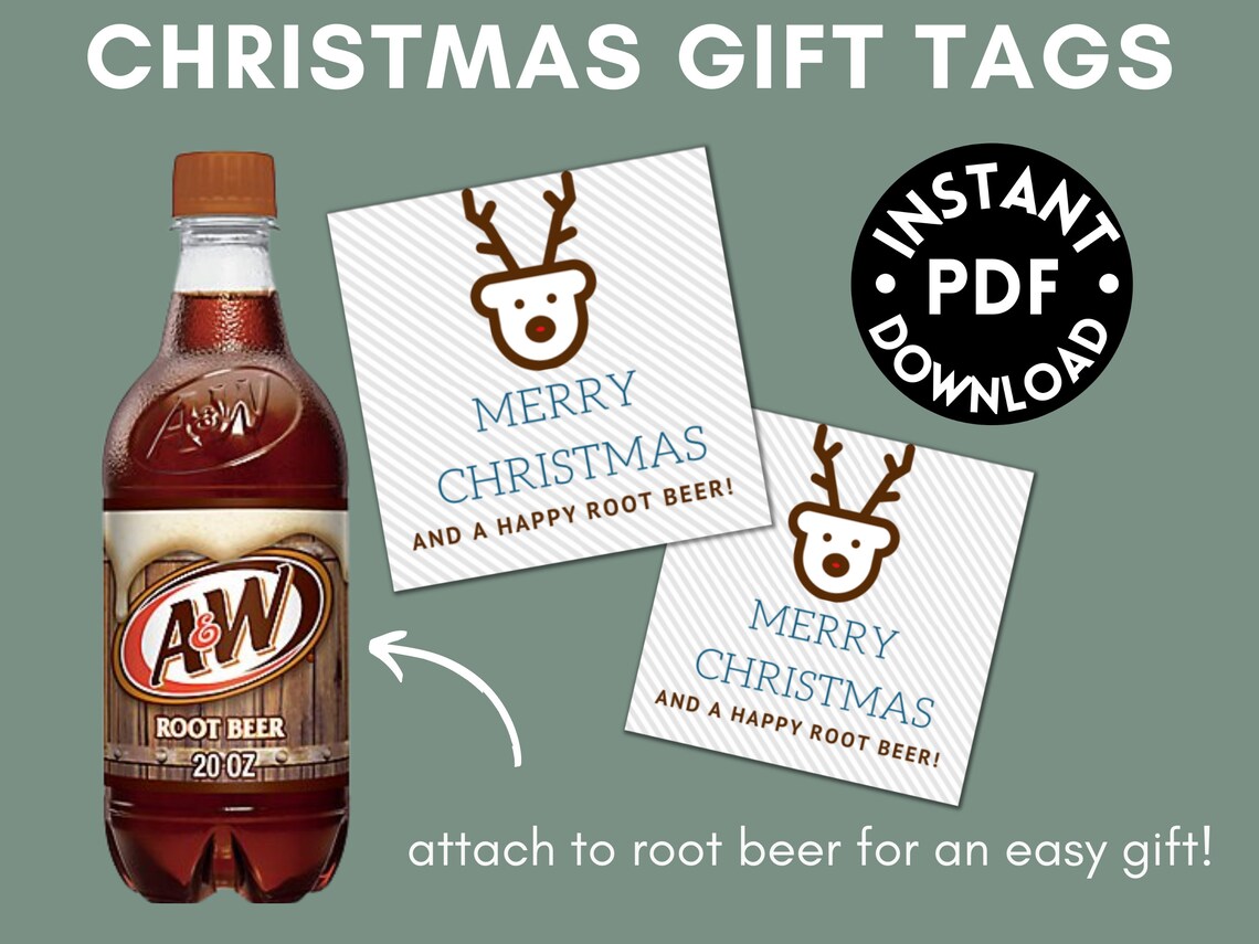 Root Beer Christmas Neighbor Gift Tags Instant Download - Etsy