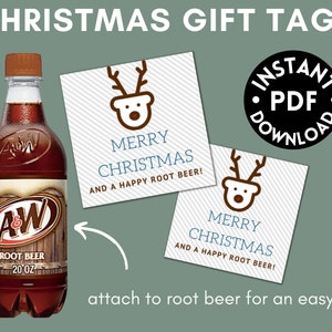 Root Beer Christmas Neighbor Gift Tags- Instant Download - Etsy
