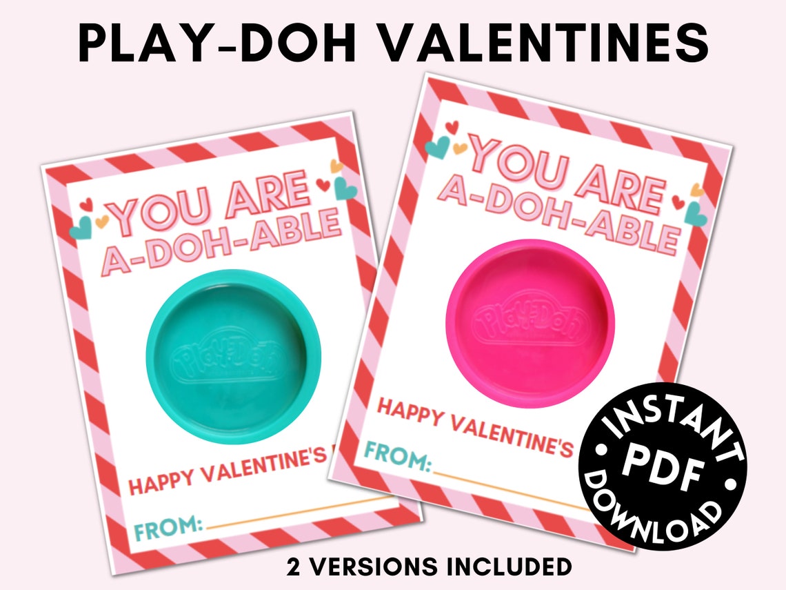 Play-doh Valentines | Printable Valentines | Preschool Valentines | A ...