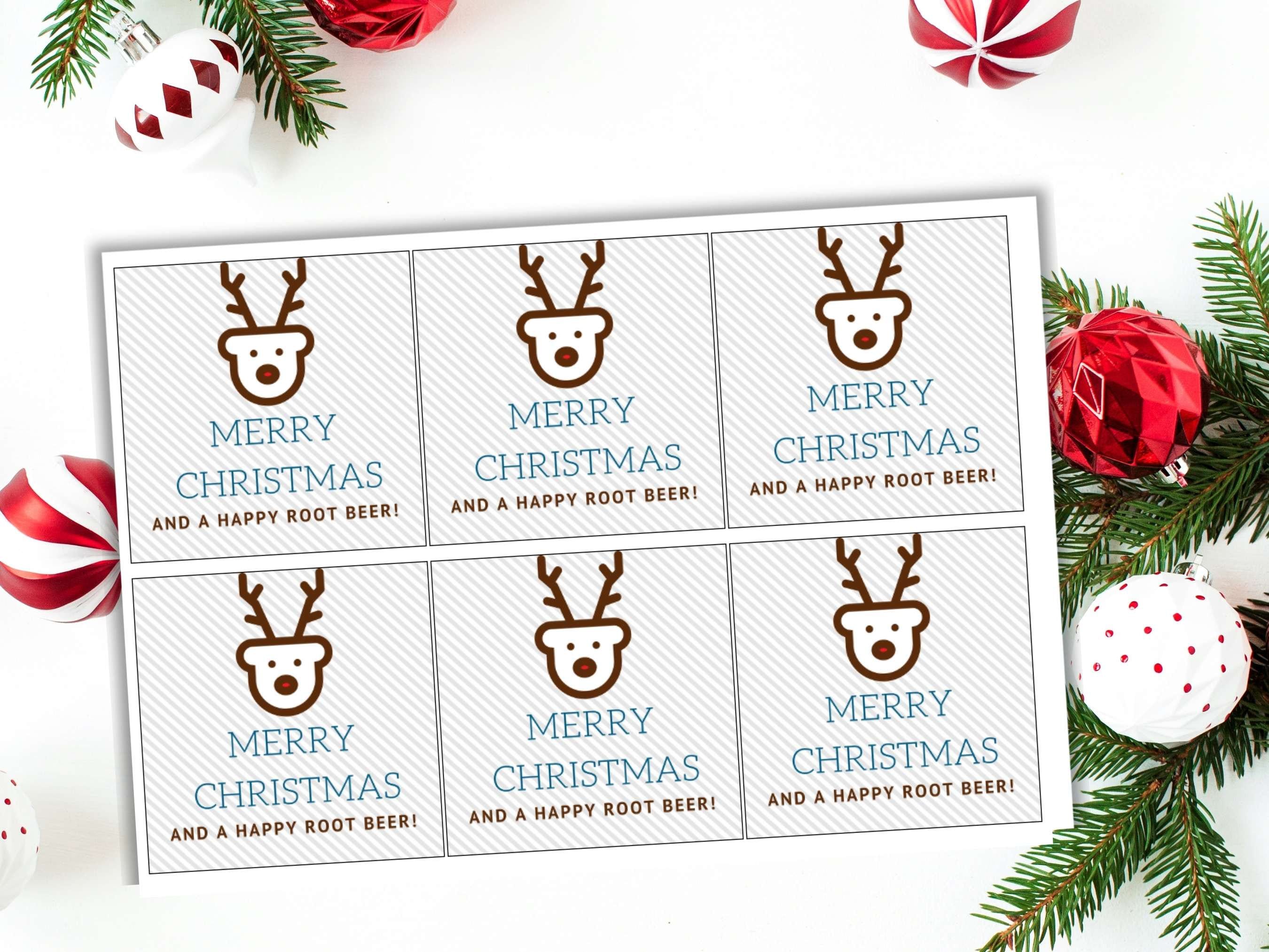 Root Beer Christmas Neighbor Gift Tags- Instant Download - Etsy