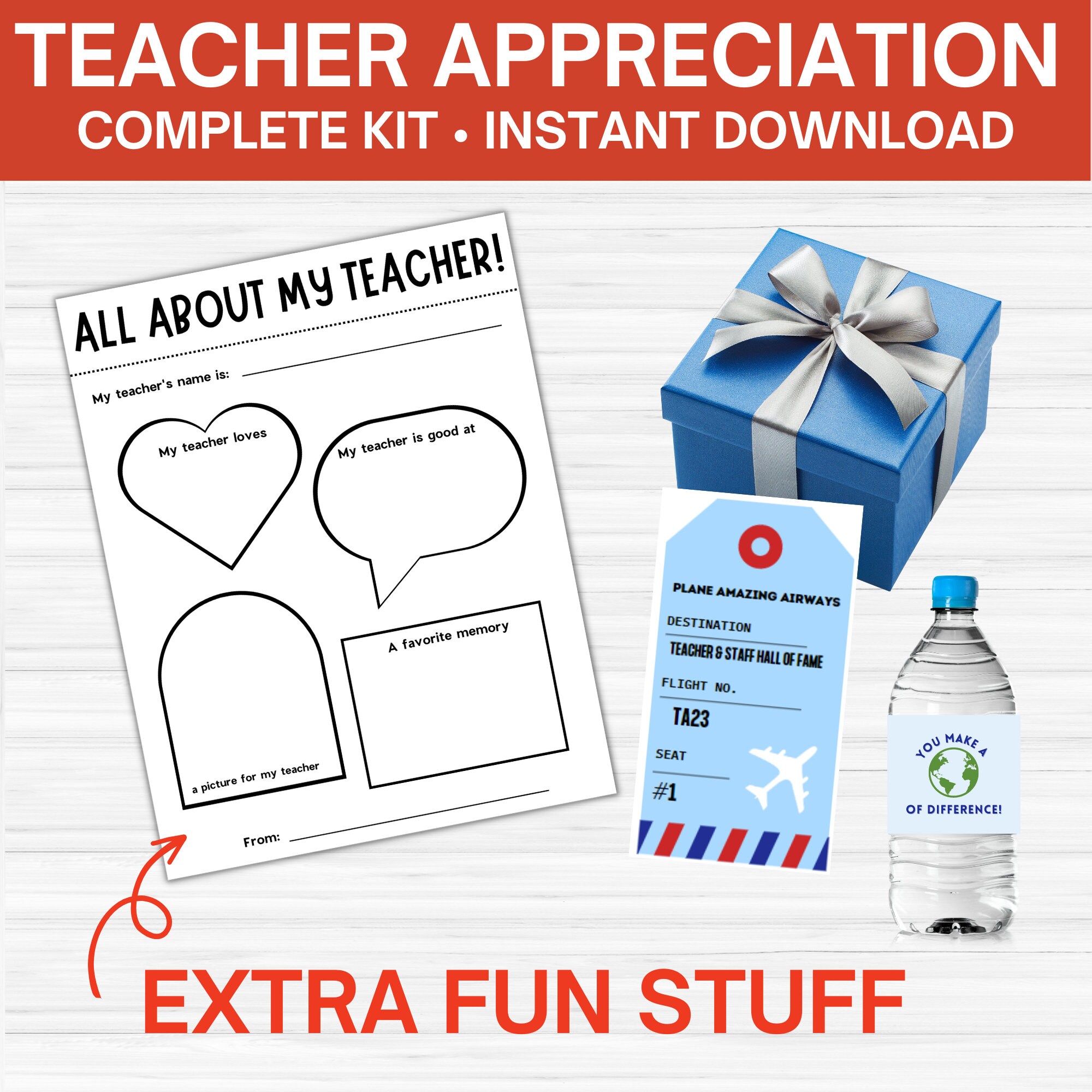 Editable World-themed Teacher Appreciation Week Printable Bundle ...