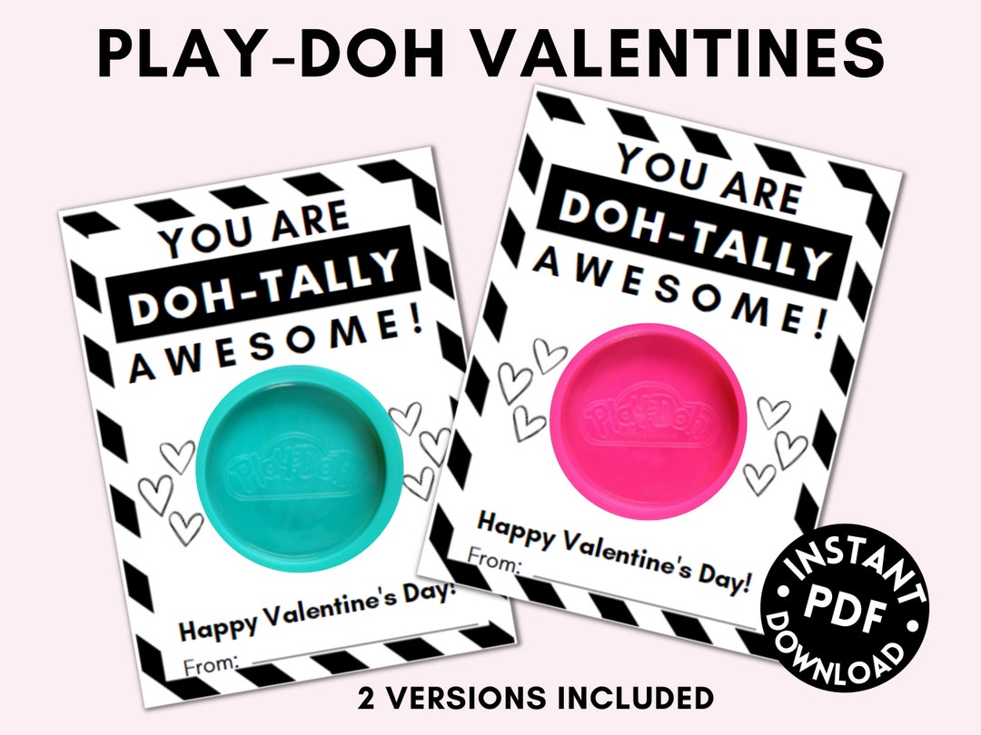 Play-doh Valentines | Printable Valentines | Preschool Valentines | A ...