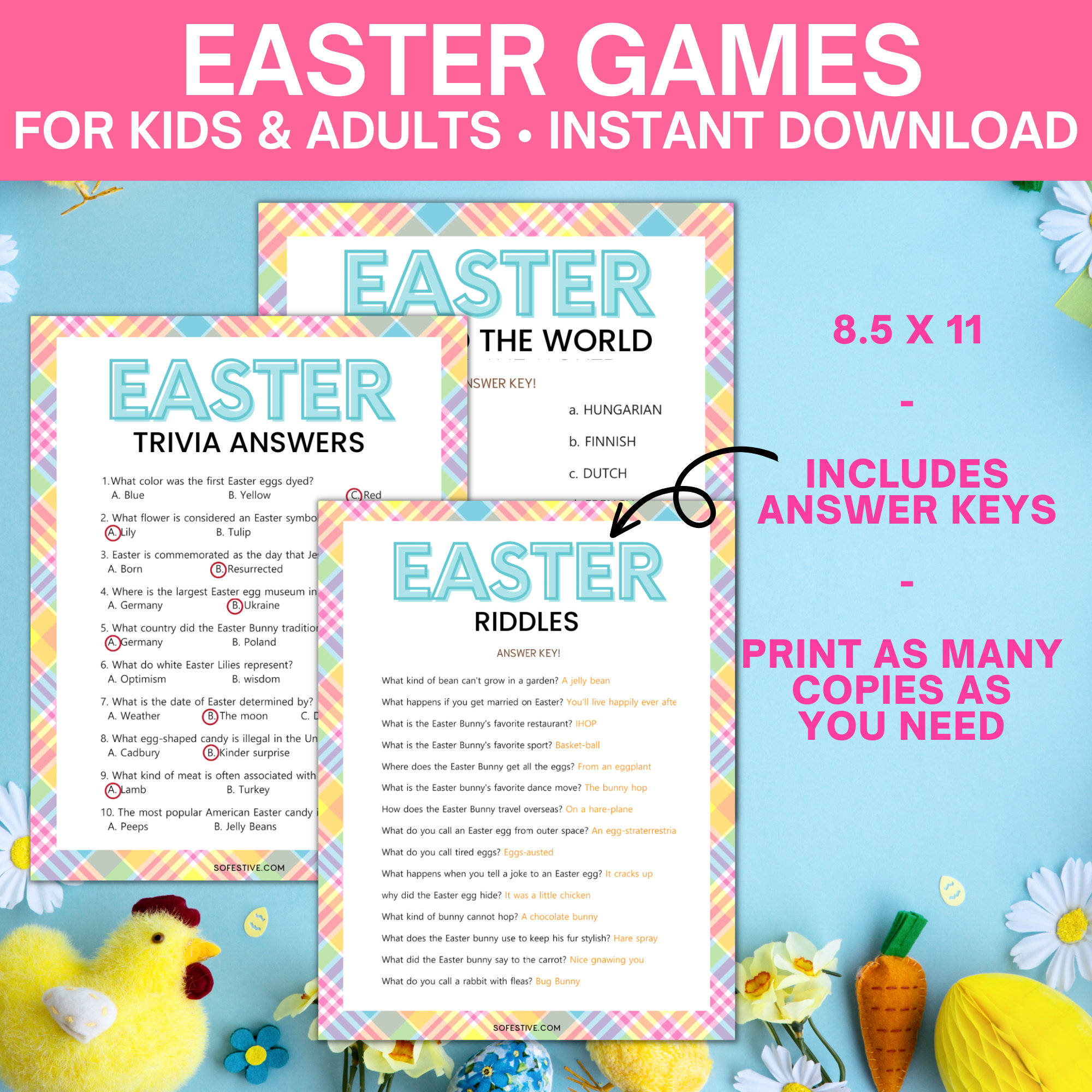 Easter Games Bundle 36 Easter Party Games Bunny Name Easter Trivia ...