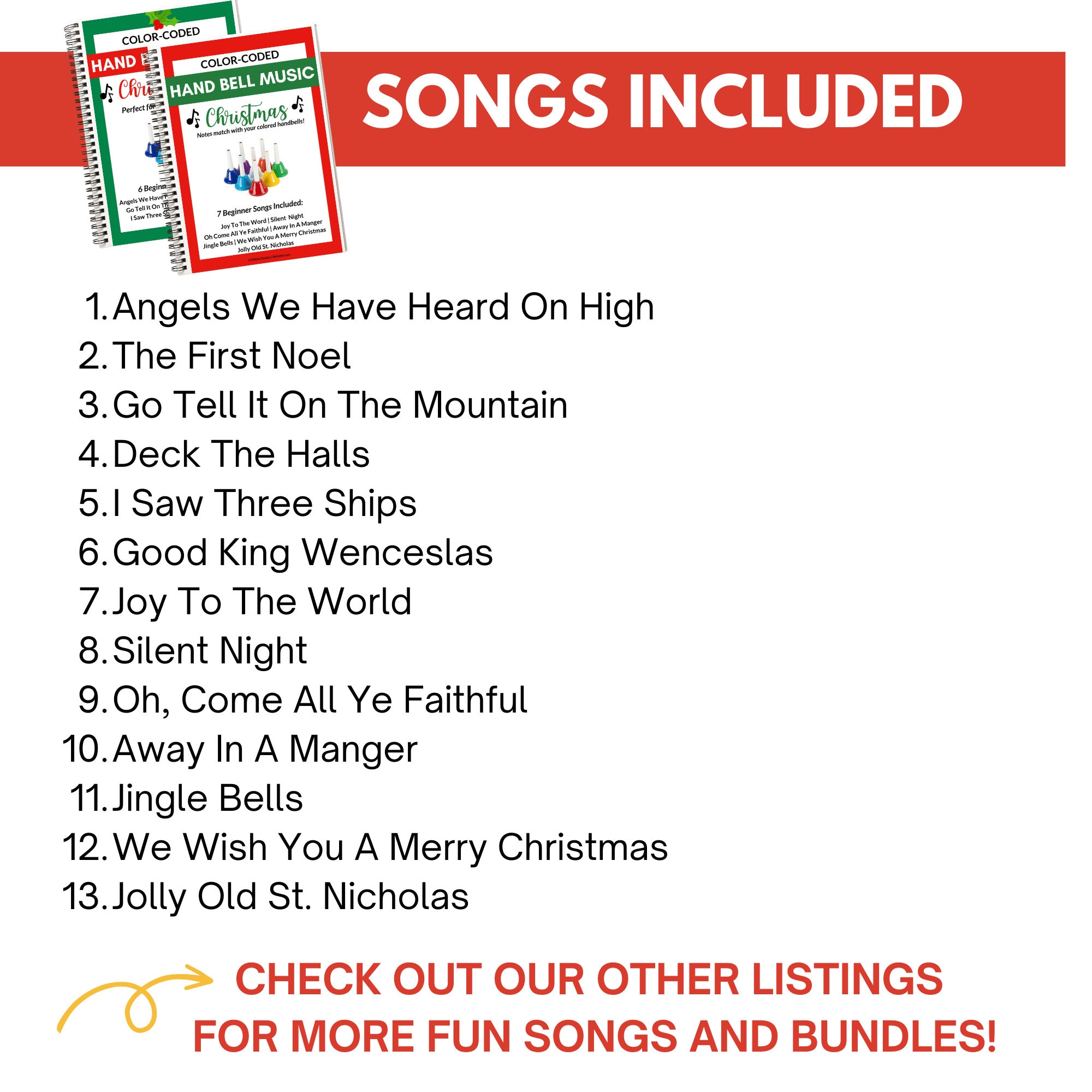 Christmas Hand Bell Music Bargain Bundle- 14 Christmas Songs- Hand Bell ...