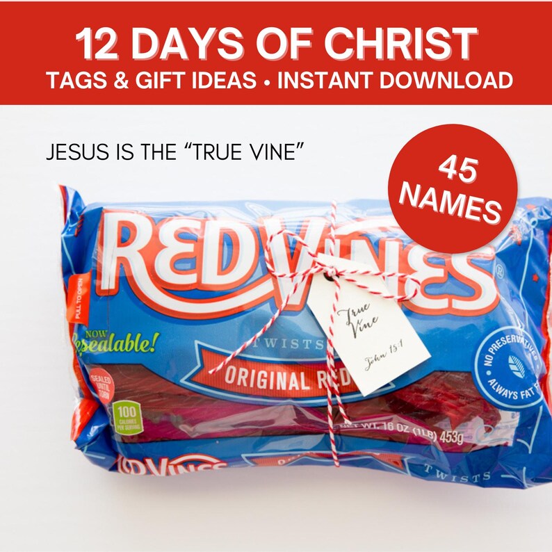 12 Days of Christ-mas | 45 Names of Christ | 12 Days of Christmas Tags ...