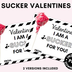 Sucker Valentines | Printable Valentines | Preschool Valentines | I'm a ...