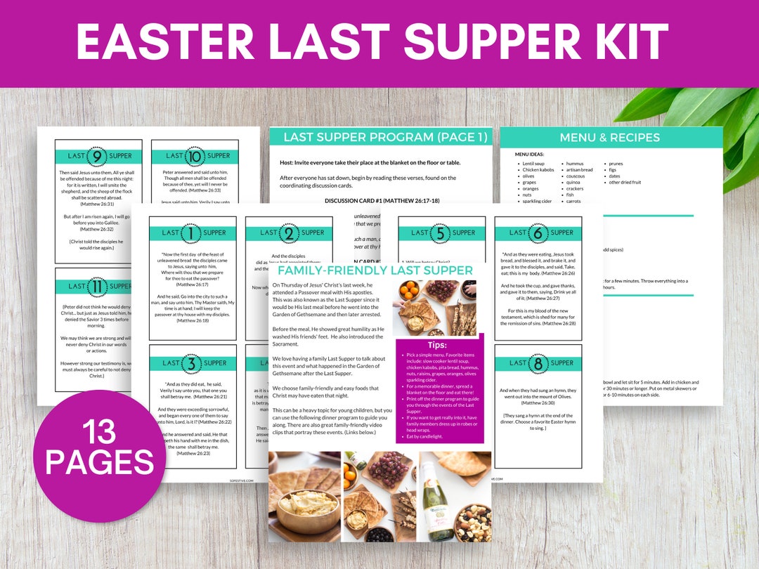 Easter Last Supper Program for Families - Discussion Cards - Passover ...