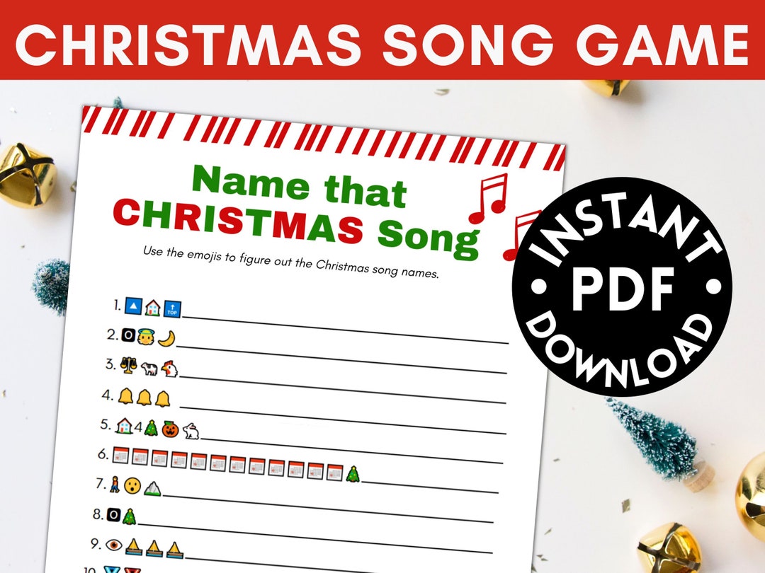 Christmas Songs Emoji Game | Name That Tune Pictionary | Printable ...