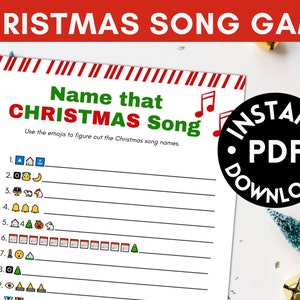 Christmas Songs Emoji Game | Name That Tune Pictionary | Printable ...