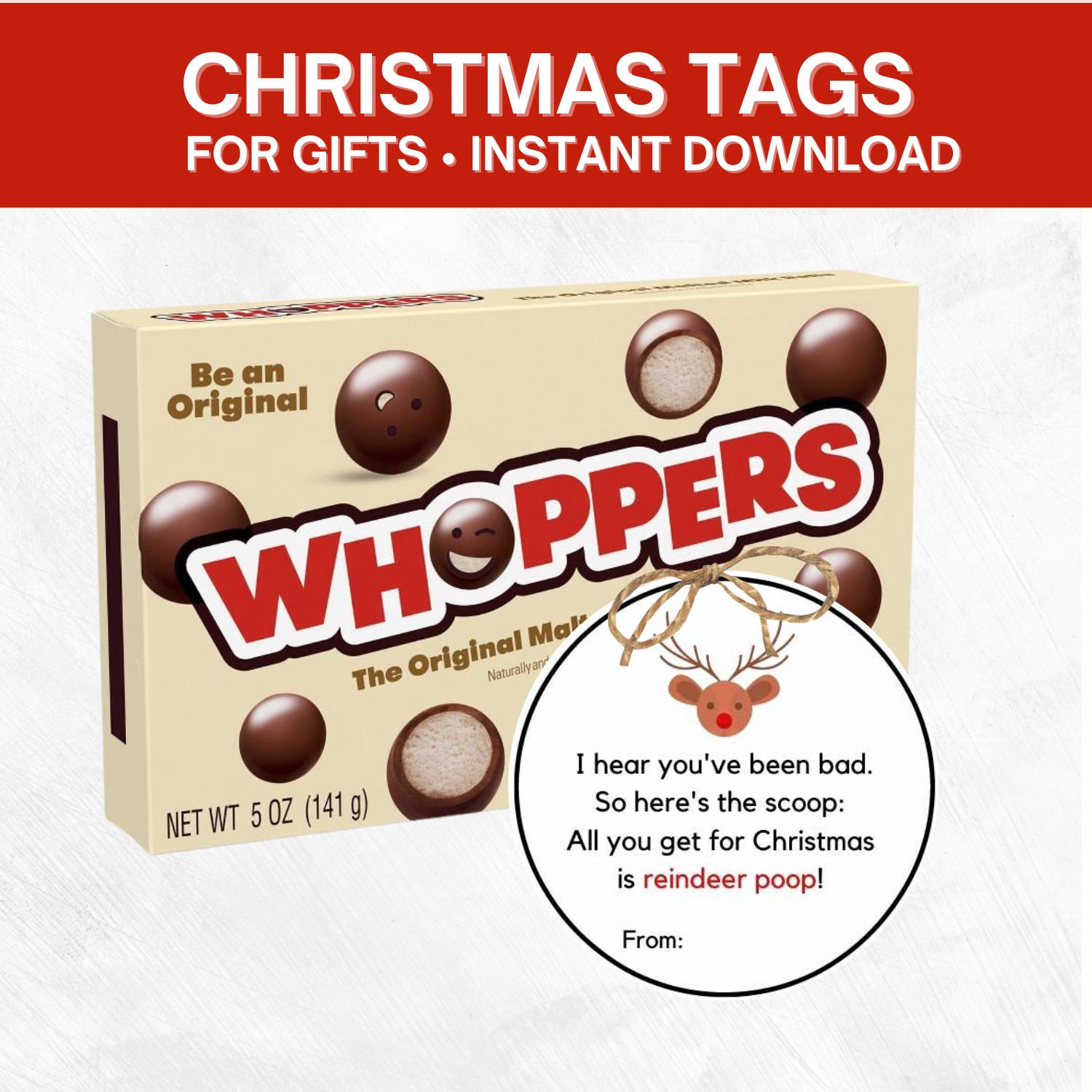 Reindeer Poop Gift Tag | Christmas Gift Tags | Christmas Neighbor Gift ...