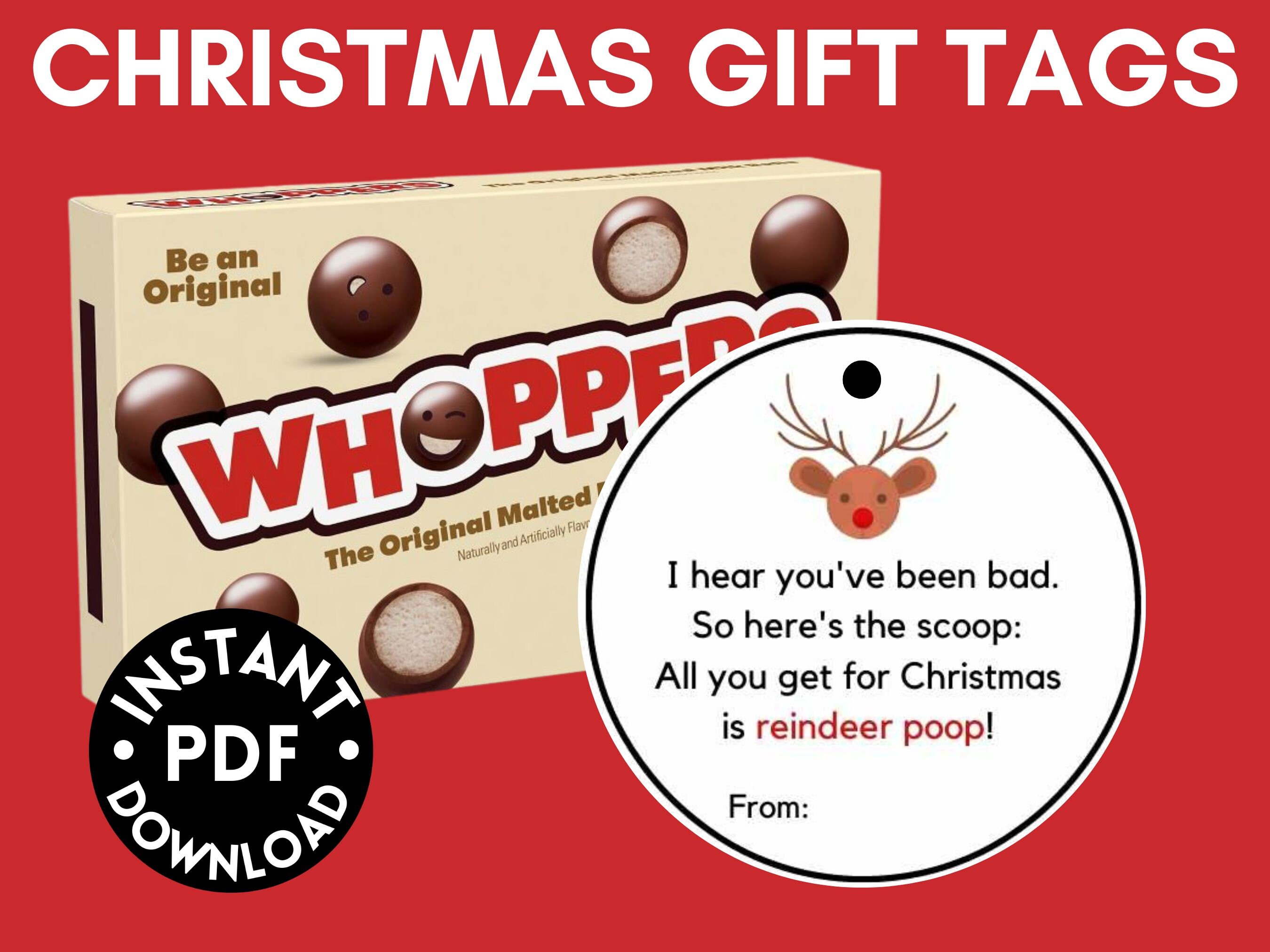 Reindeer Poop Gift Tag | Christmas Gift Tags | Christmas Neighbor Gift ...