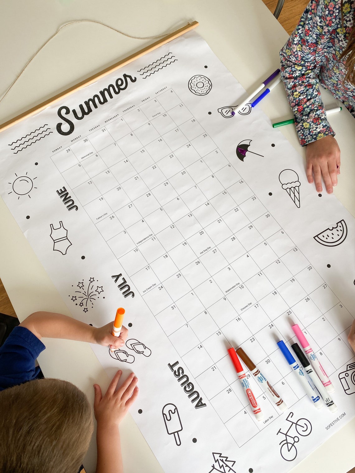 PRINTABLE Summer Countdown Poster Calendar Summer 2023 Calendar Summer ...