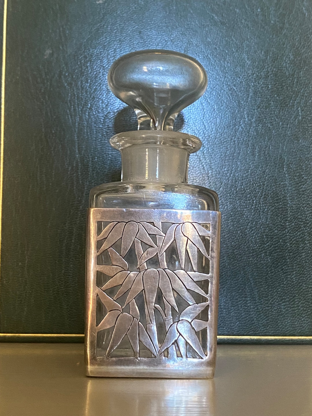 Antique Chinese Export Silver Perfume Bottle, Silver Overlay Over Glass ...