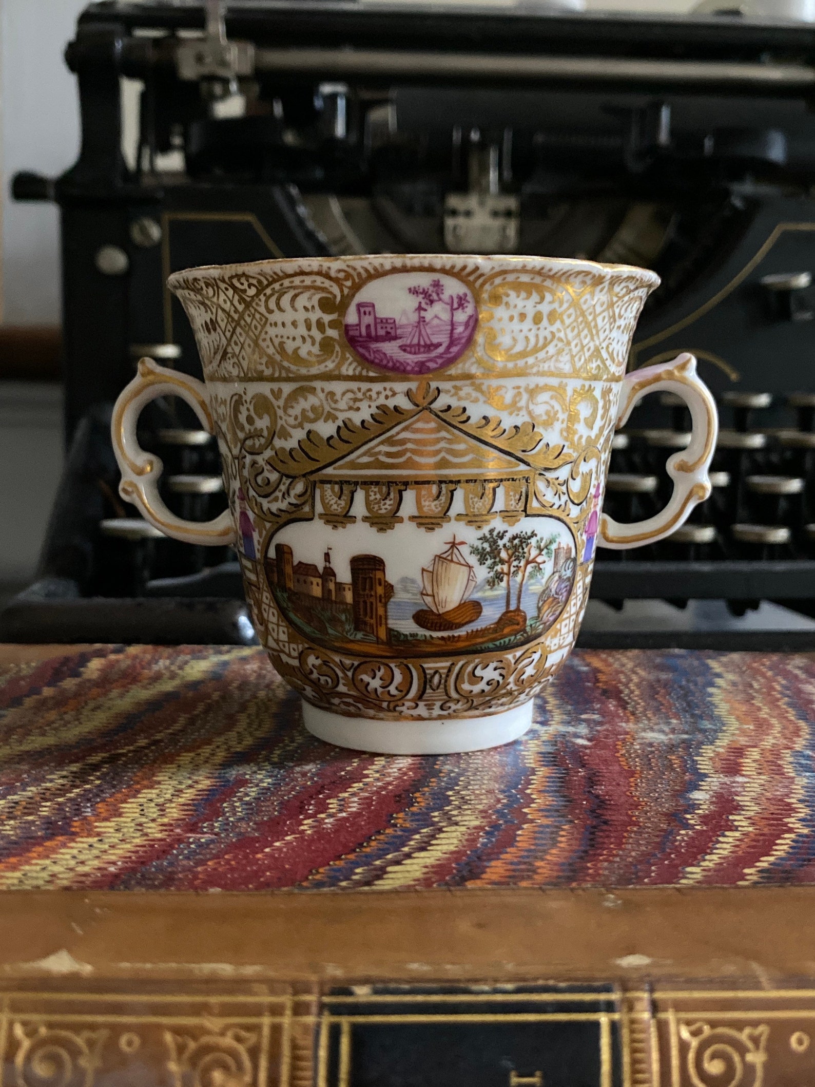 Antique KPM Berlin Orphan Trembleuse Cup, Hand Painted Porcelain ...