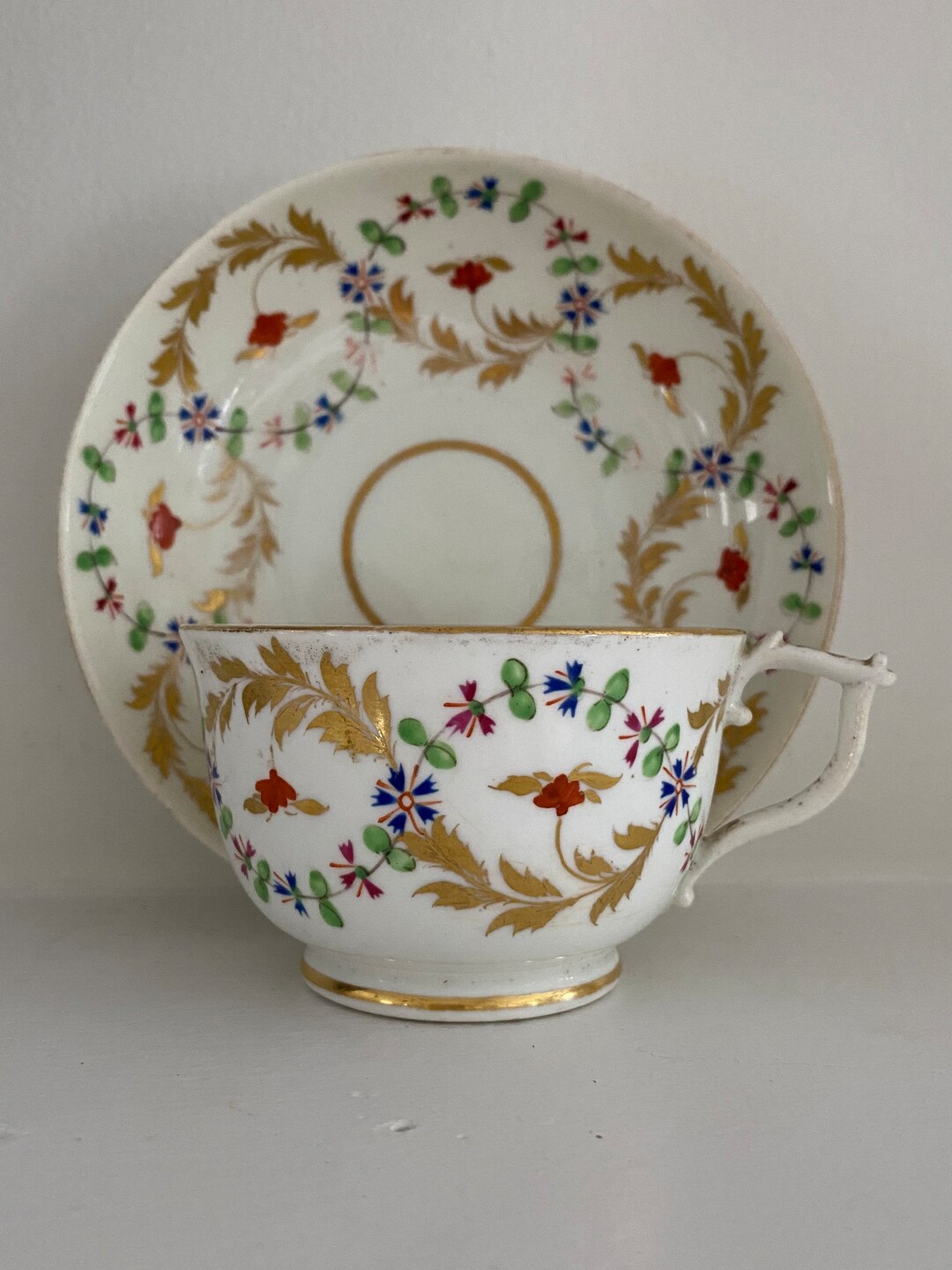 Antique Crown Derby Tea Cup and Saucer, Regency, Circa 1810, Hand ...
