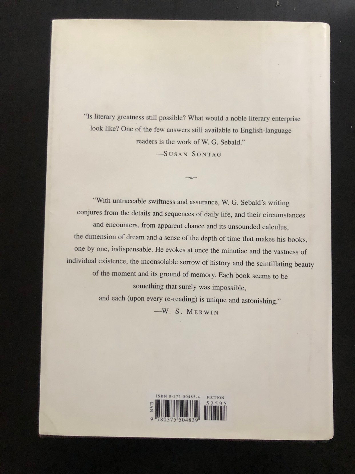 Austerlitz by W.G. Sebald, Hardback Book, First Edition, First Issue ...