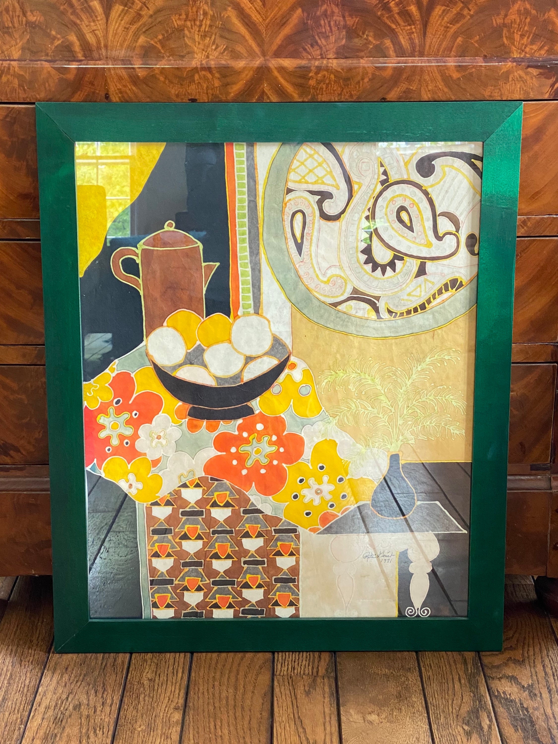 Original Large Vintage Water-color by Rita Genet Framed - Etsy