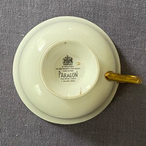 Stunning Paragon Teacup and Saucer, Cabbage Rose, Ornate Gilt Leaves ...