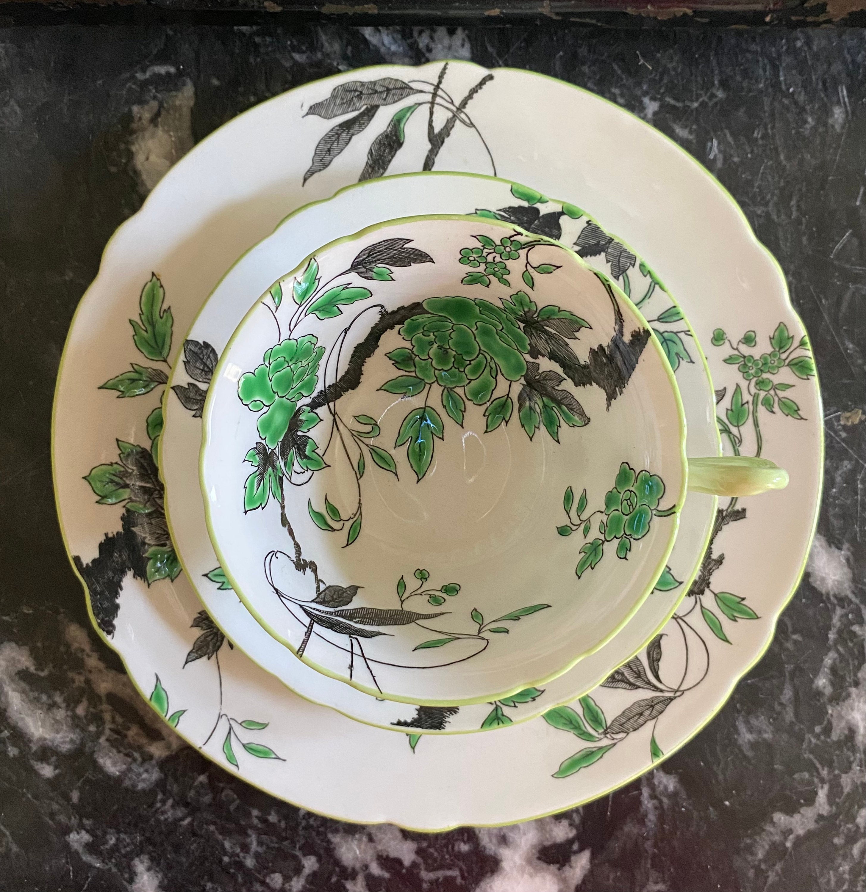 Stunning Bone China Trio, "ovington" by Shelley, Cup, Saucer and Cake ...