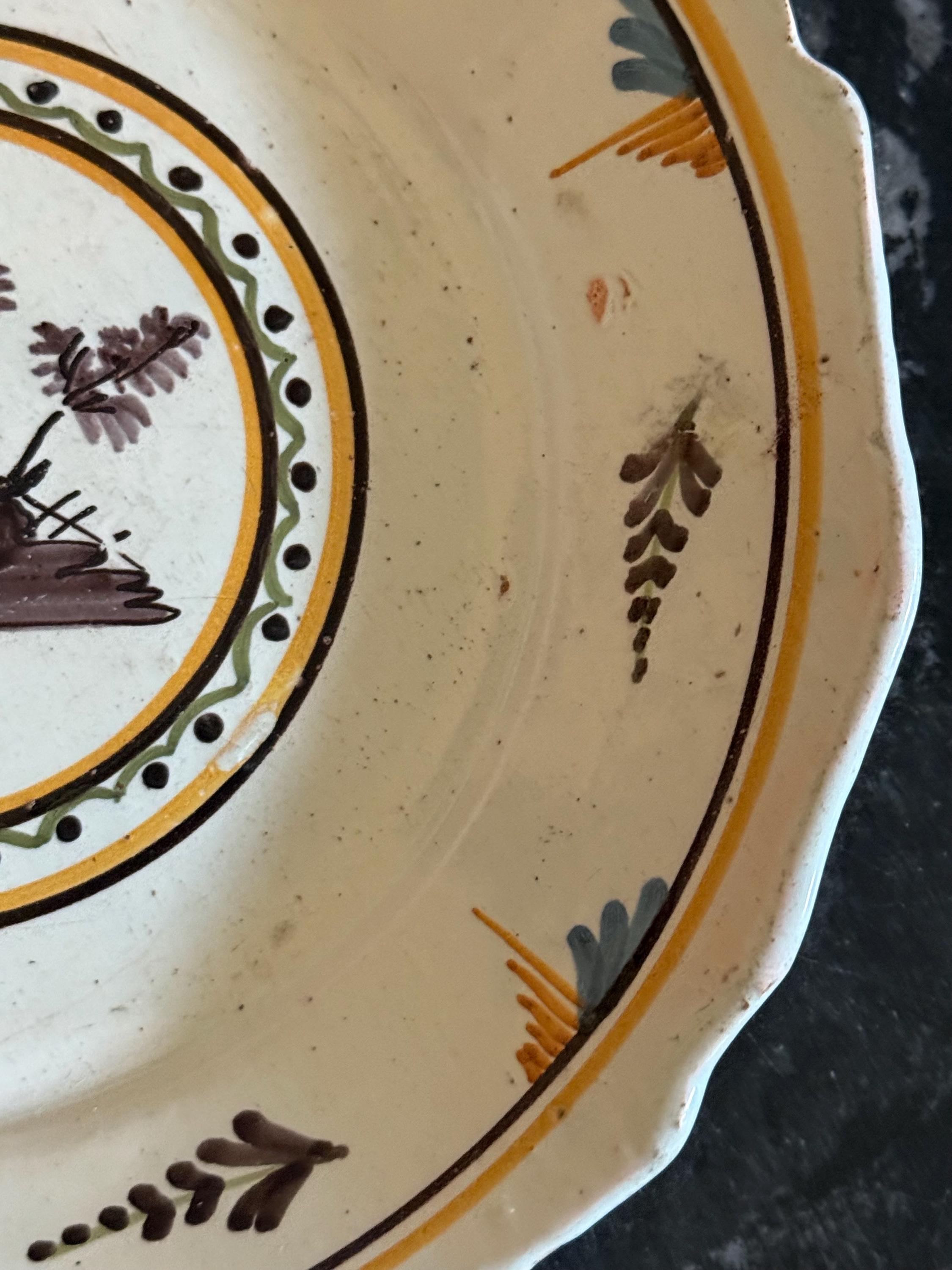 Late 18th Century French Faience Plate, Made of Tin Glazed Earthenware ...