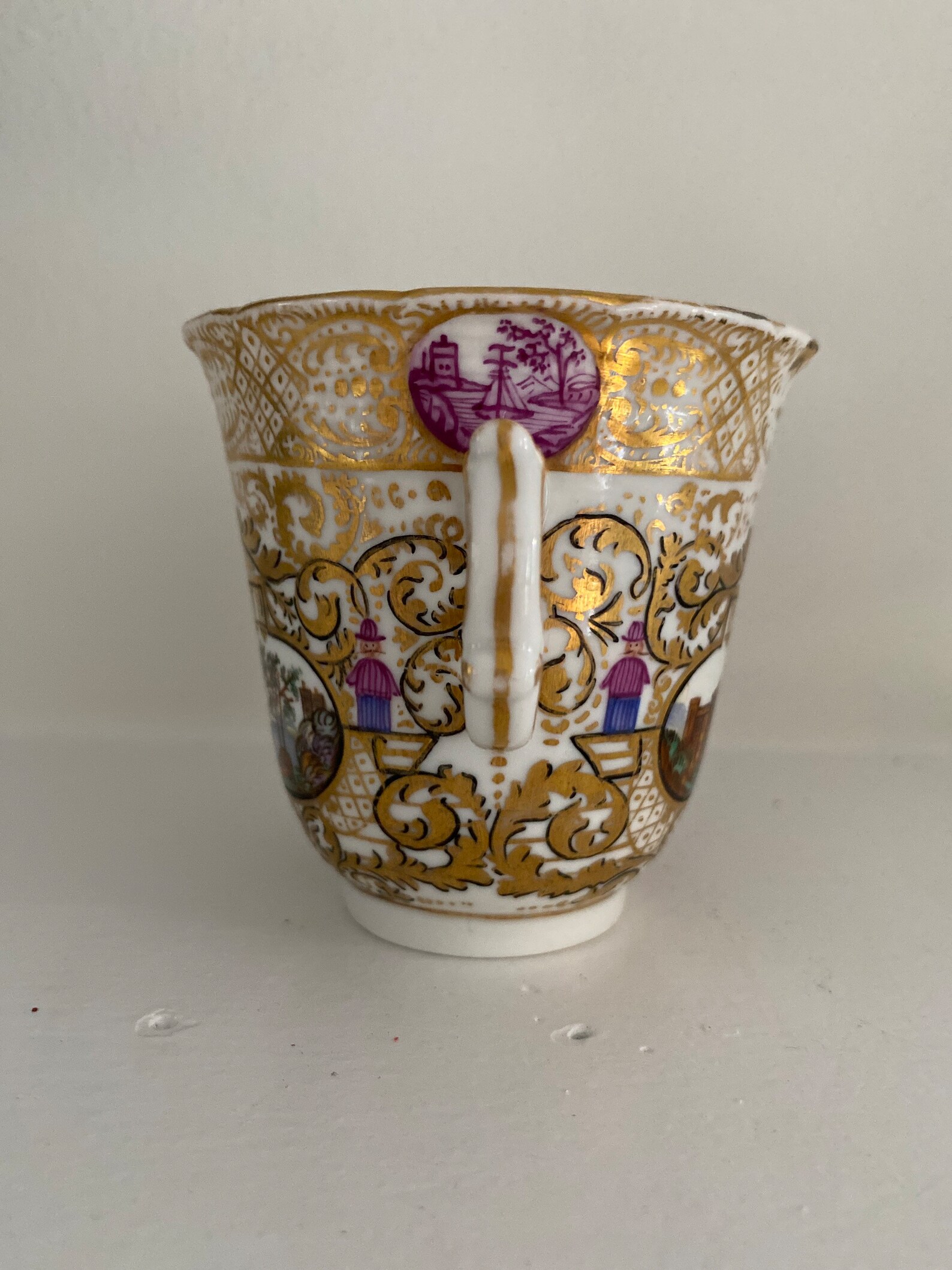 Antique KPM Berlin Orphan Trembleuse Cup, Hand Painted Porcelain ...