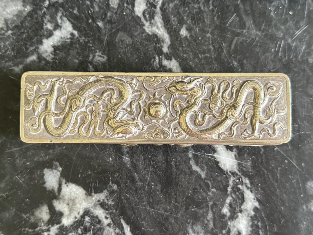 Beautiful Wang Hing Chinese Export Silver Rectangular Box, Dragon ...