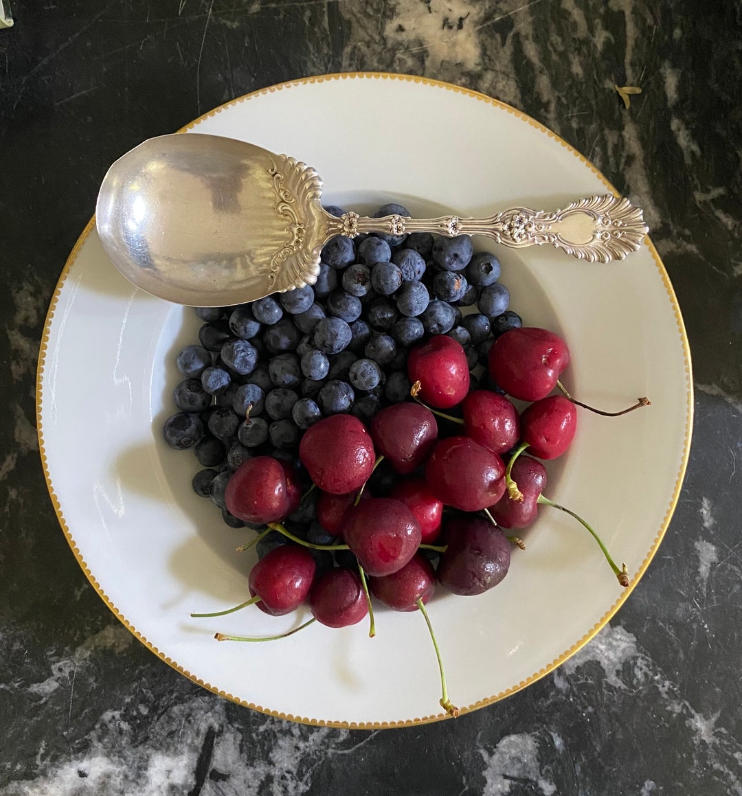 Antique Sterling Silver Serving Spoon by Whiting, 1895, Radiant Pattern ...