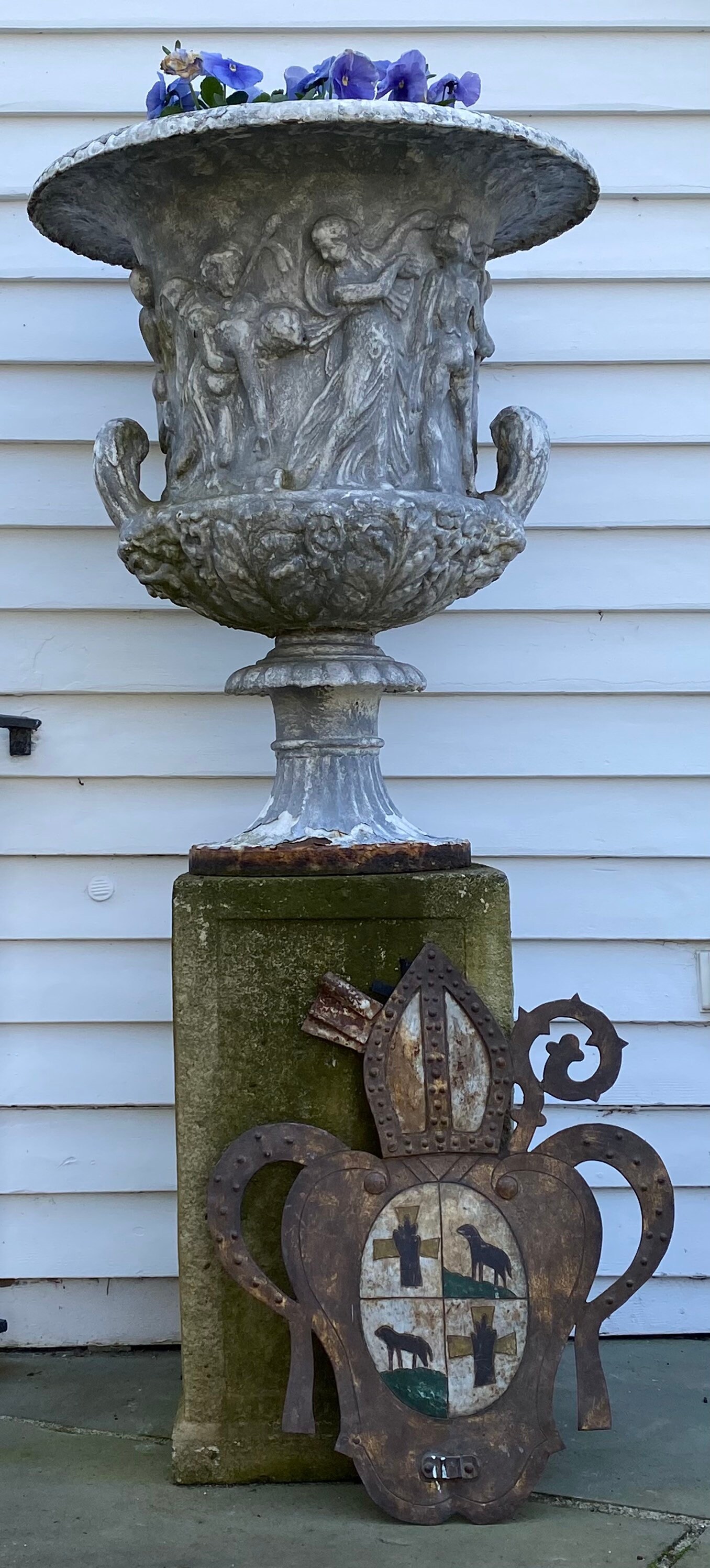 Wonderful Polychrome Iron Crest Continental Hand Painted - Etsy