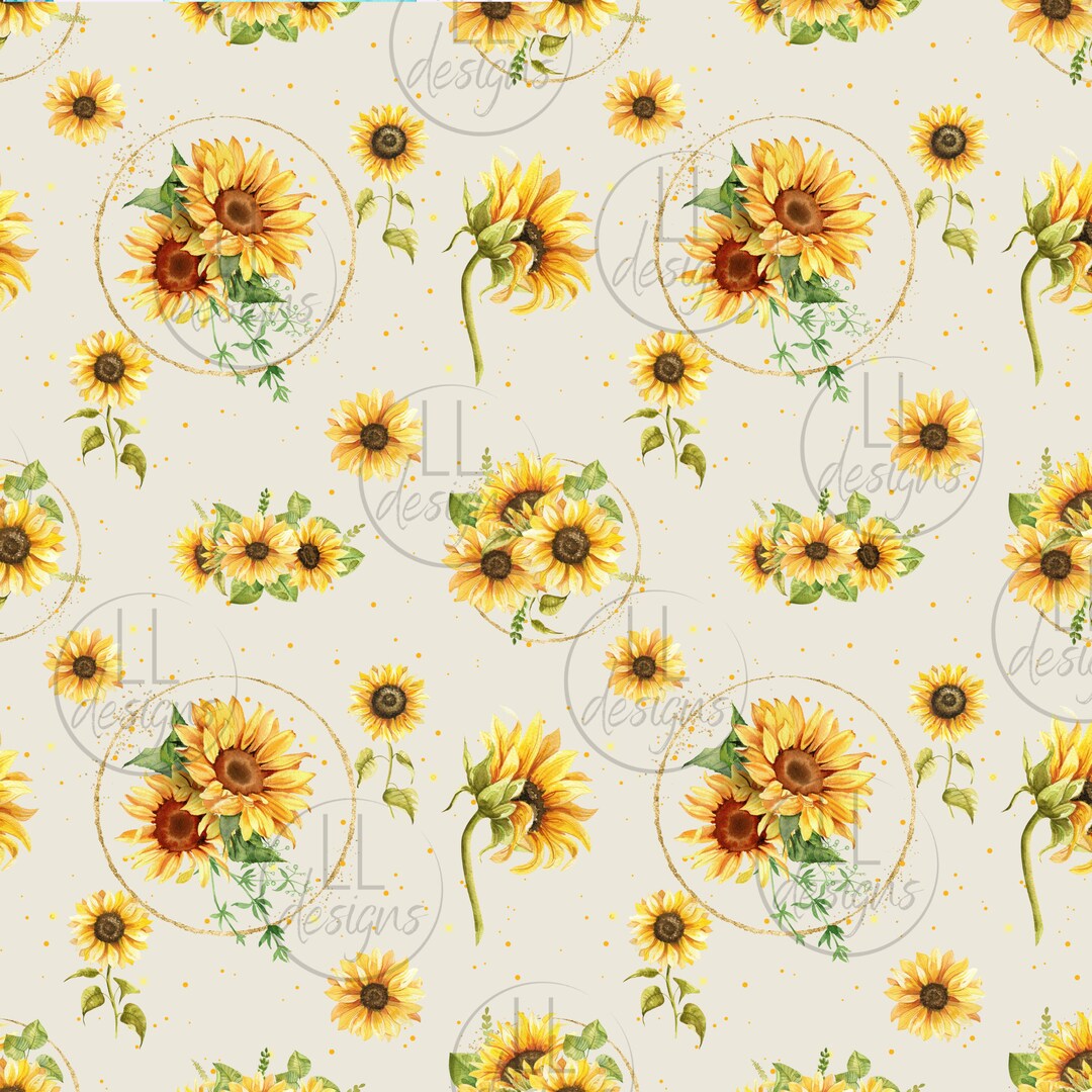 Sunflower Fall Flowers Seamless Pattern, Digital Paper,digital,paper ...